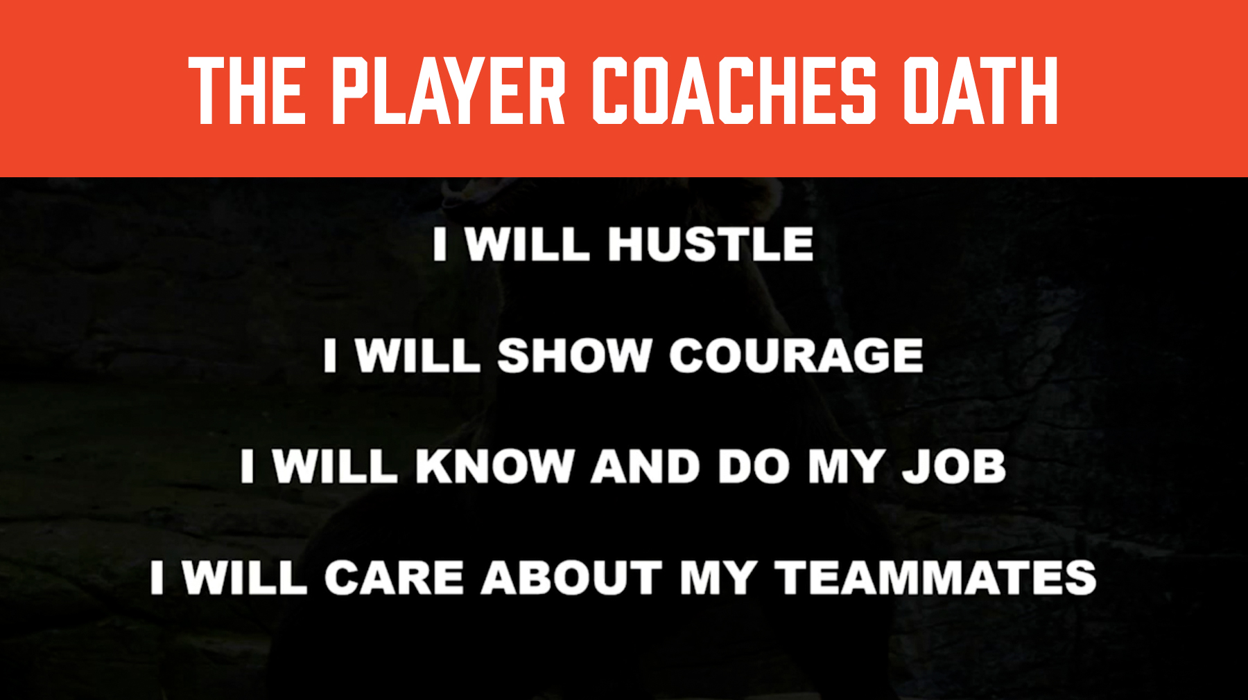 The player coaches oath - The Art of Coaching Football